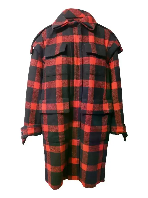 Burberry Plaid Coat - Red