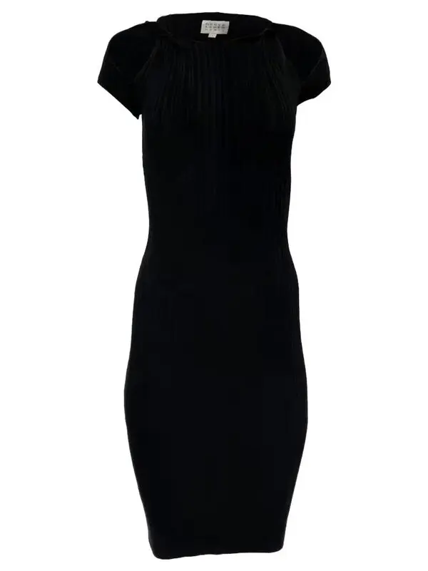 Herve Leger Cutout Twisted Ribbed Dress - Black