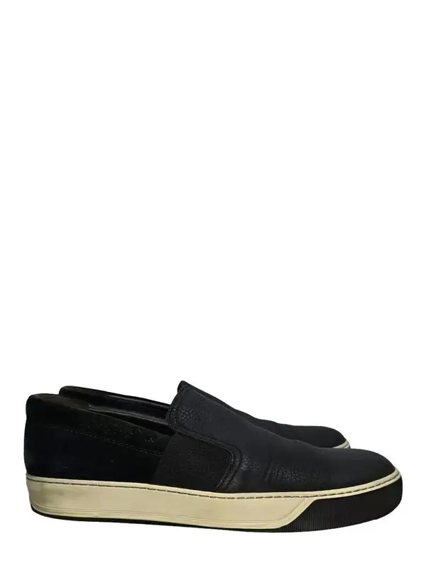 LANVIN Leather Slip-on Sneakers - Black