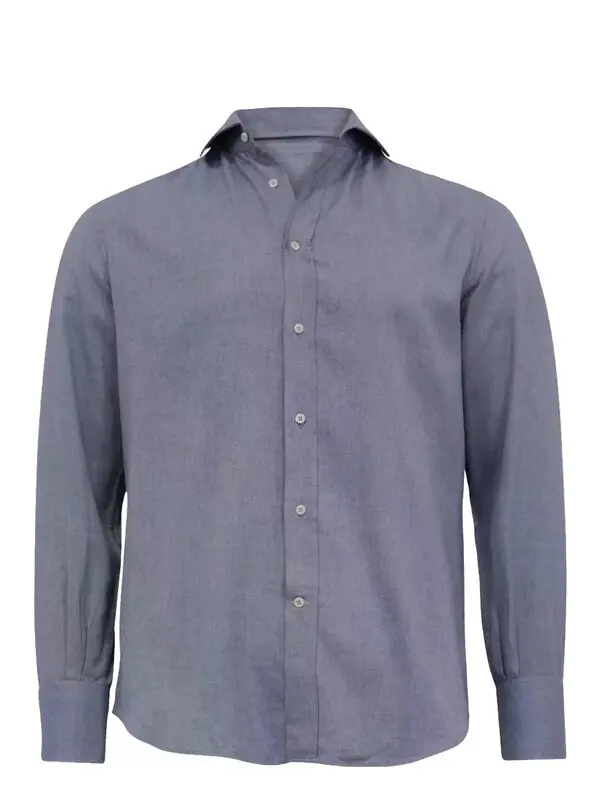 Brunello Cucinelli Button-down Long-sleeve Shirt - Blue