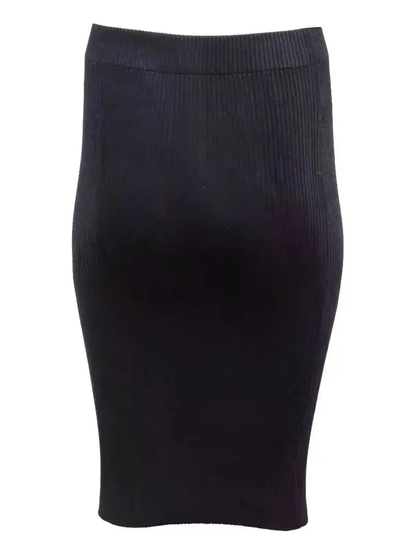 Vince Ribbed Knit Midi Skirt - Blue