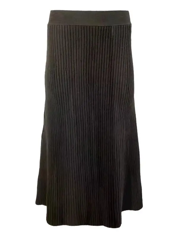 Bottega Veneta A-line Ribbed-knit Skirt - Brown