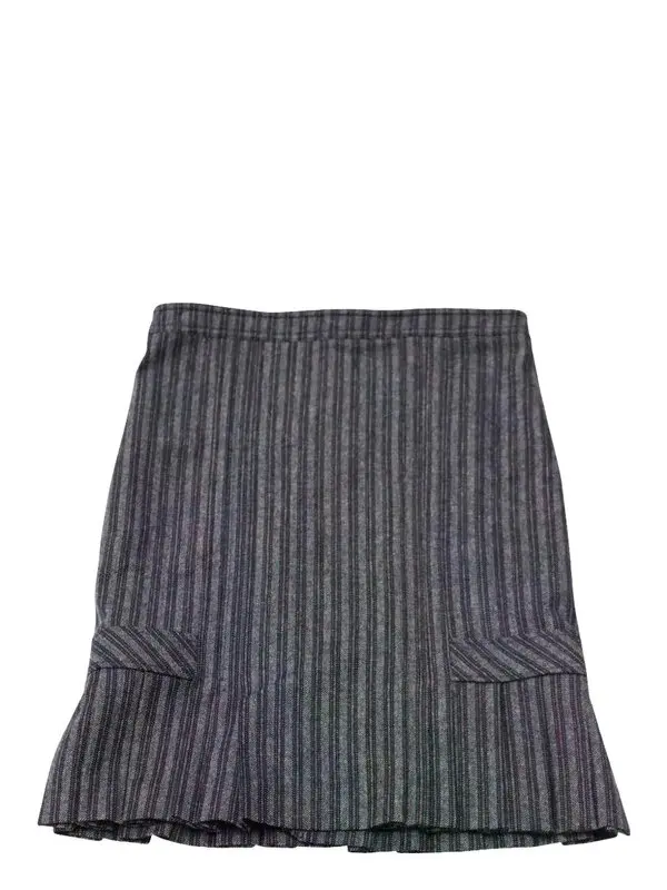 Max Mara Striped Ruffled-hem Skirt - Blue