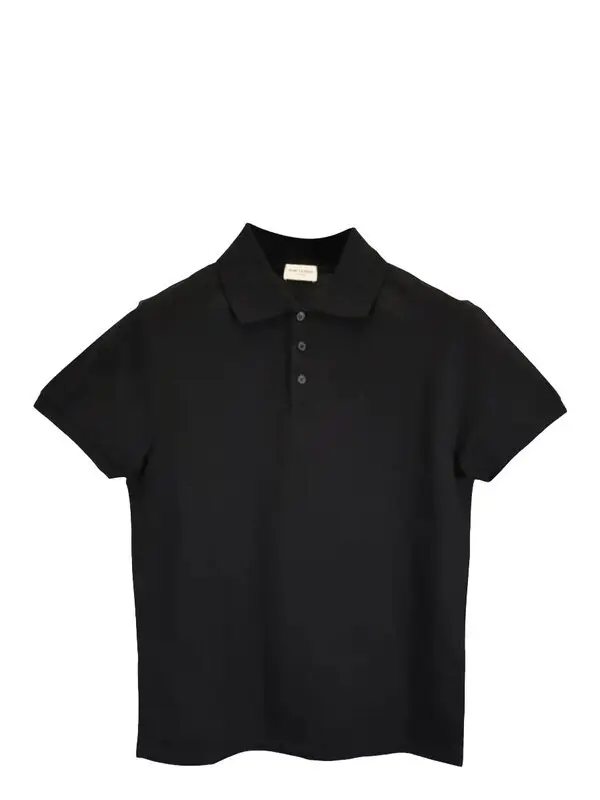 Saint Laurent Logo-detail Polo Shirt - Black