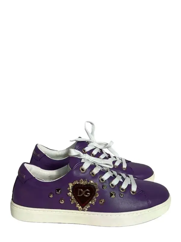 Dolce & Gabbana Sacred Heart Studded Sneakers - Purple
