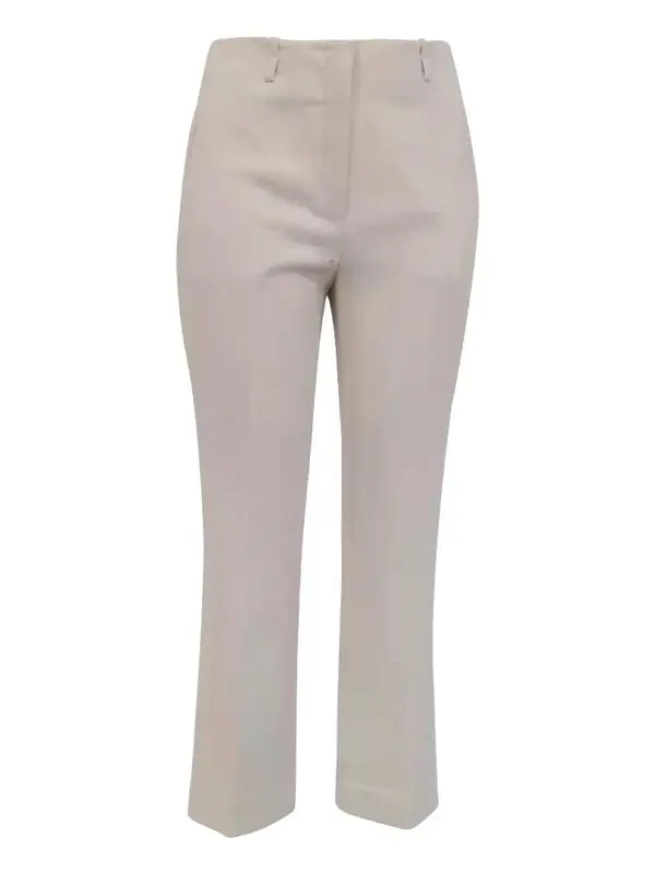 Theory High-waisted Straight-leg Trousers - Neutrals