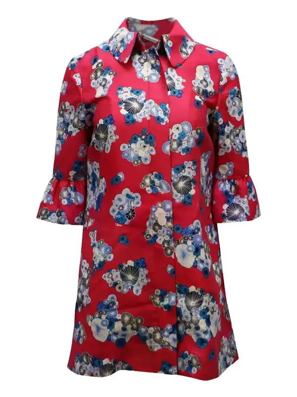Diane Von Furstenberg Floral Print Coat - Red