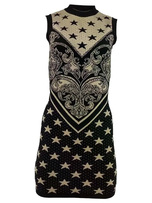 Balmain Star Motif Mini Dress - Black