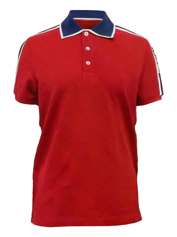 Gucci Stripe-detail Polo Shirt - Red