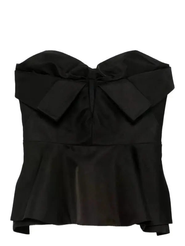 Alexander McQueen Bow-detailed Peplum Top - Black