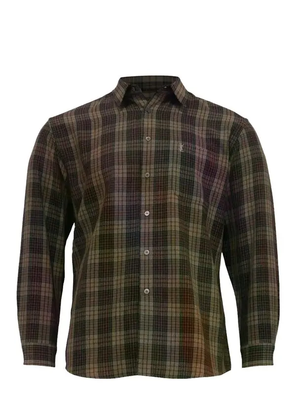 Saint Laurent Flannel Checked Shirt - Brown