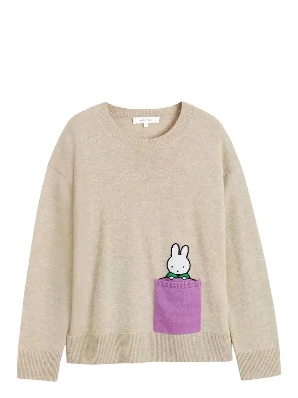 Chinti & Parker Embroidered Miffy Sweater - Neutrals