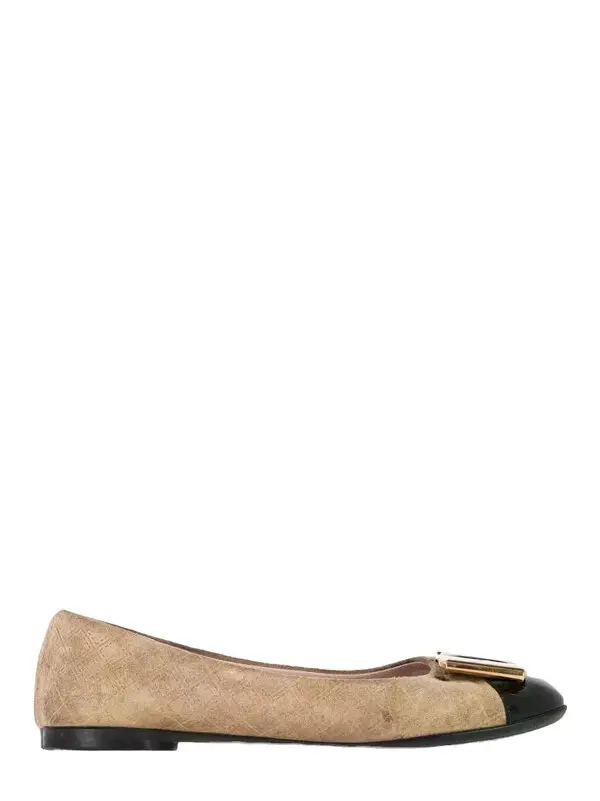 FERRAGAMO Cap Toe Bow Ballerinas - Neutrals
