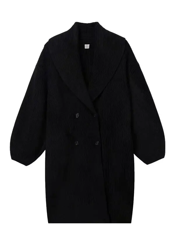 TOTEME Double-breasted Cardigan Coat - Black