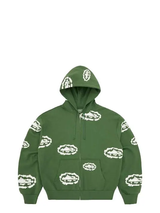CORTEIZ X Denim Tears Island Wreath Zip Hoodie - Green