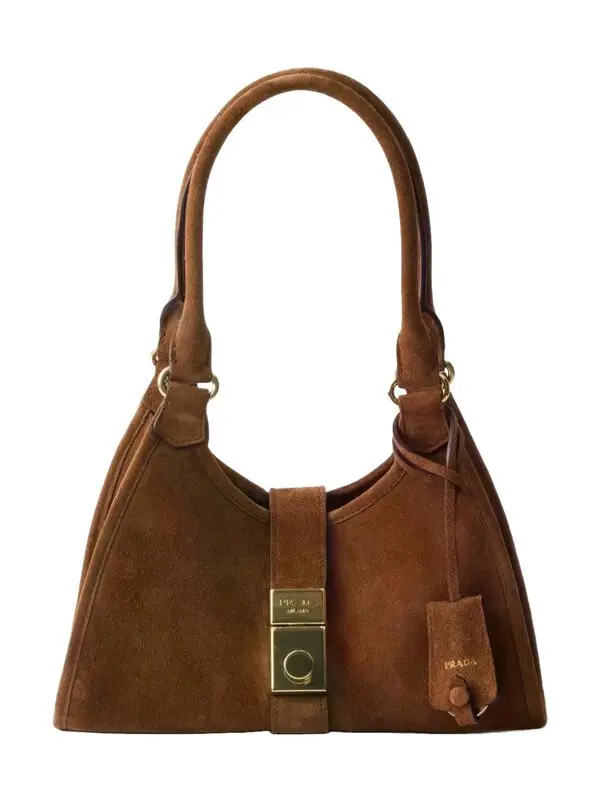 Prada Suede Tote Bag - Brown