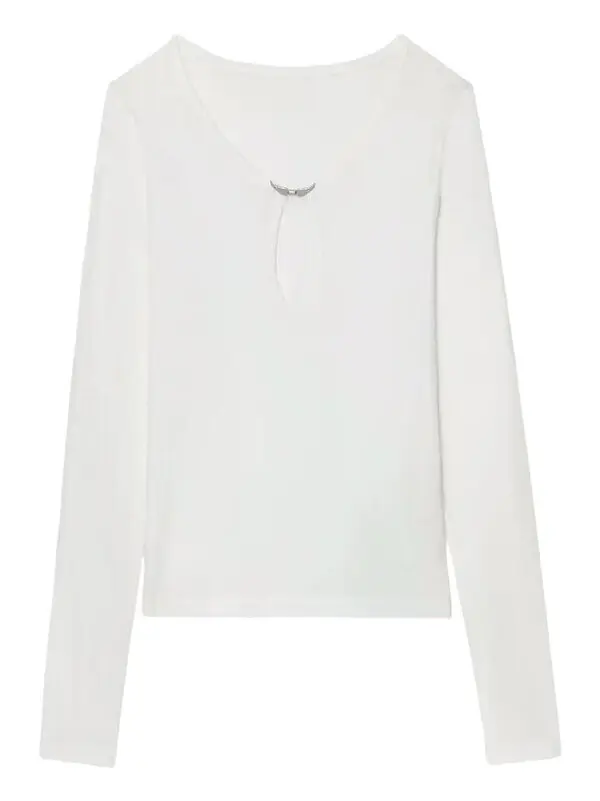 Zadig&Voltaire Long-sleeved T-shirt With Cut-out Detail - White