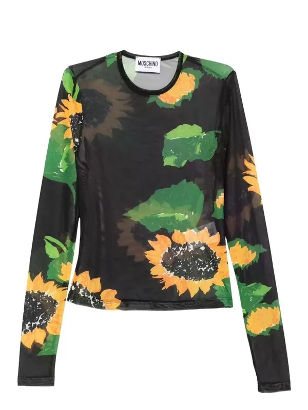 Moschino Floral Long-sleeve T-shirt - Black