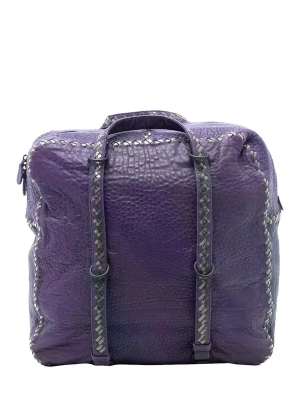 Bottega Veneta Intrecciato Trimmed Leather Handbag - Purple
