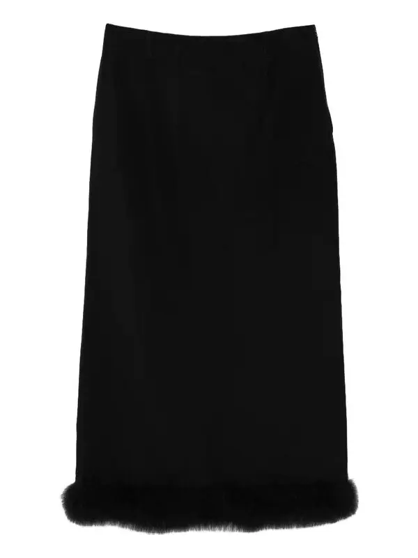 Moschino Feather-trim Maxi Skirt - Black