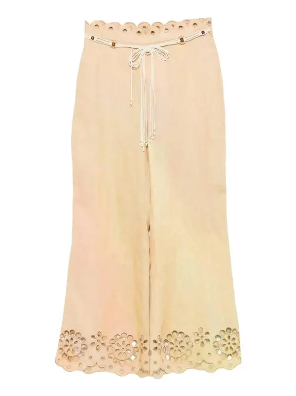 Zimmermann Eyelet-detail Trousers - Neutrals
