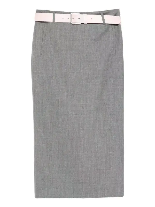 Moschino Pencil Skirt With Belt - Grey