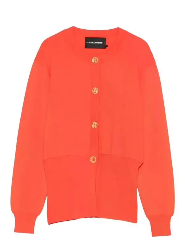 Karl Lagerfeld Logo-button Cardigan - Orange