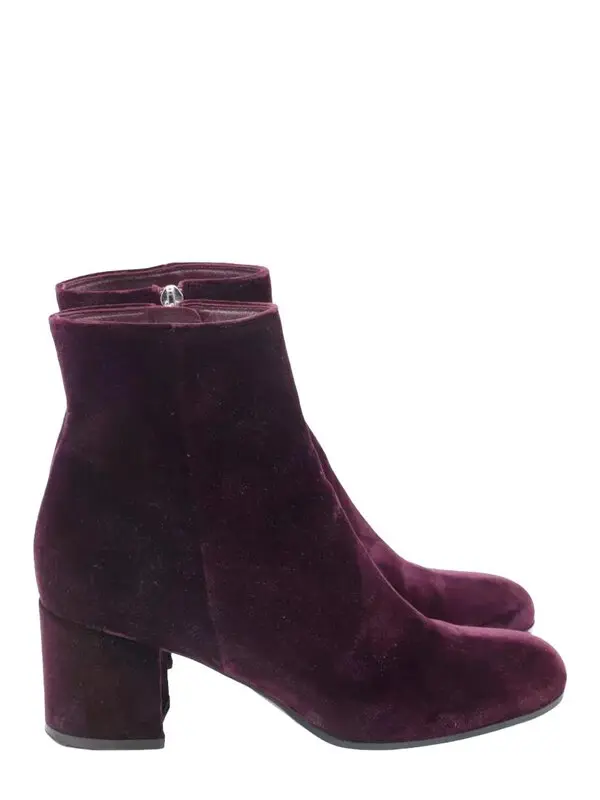 GIANVITO ROSSI Velvet Ankle Boots With Block Heel - Purple