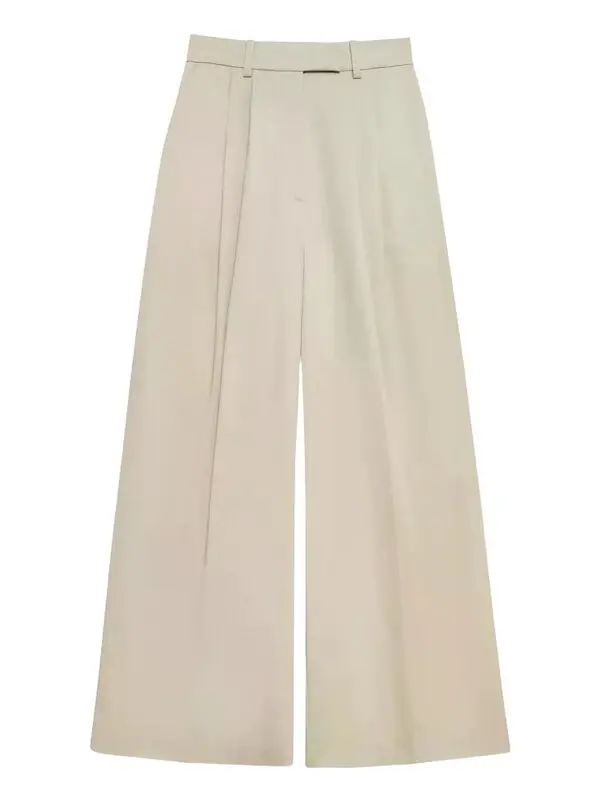 ANINE BING Lou Pleated Trousers - Neutrals