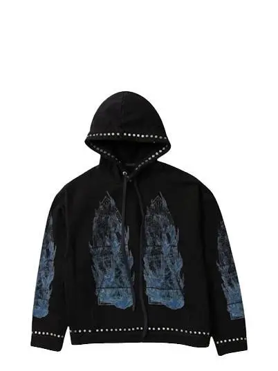 WHO DECIDES WAR Flame Glass Hooded Pullover - Black