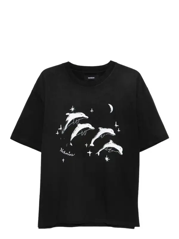 NAHMIAS Dolphins-print T-shirt - Black