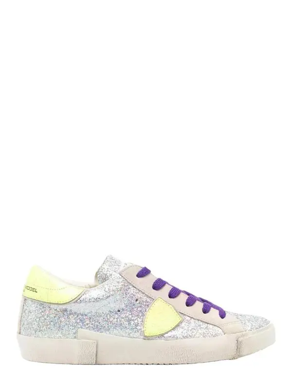 Philippe Model Prsx Glitter Sneakers - Silver