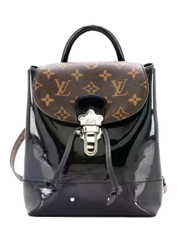 LOUIS VUITTON Hot Springs Vernis Monogram Canvas Backpack - Black