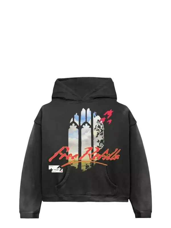 FREE REFILLS Graphic Print Hoodie - Black
