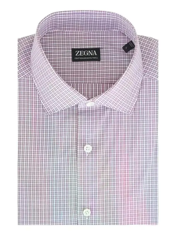 Zegna Checked Button Shirt - Pink