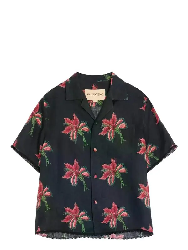 Valentino Garavani Floral-pattern Shirt - Black