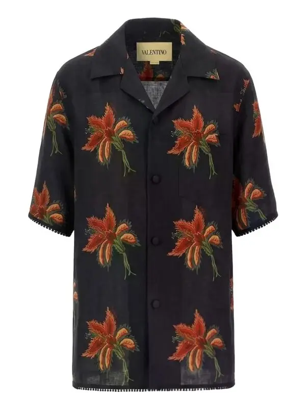 Valentino Garavani Floral-pattern Shirt - Blue