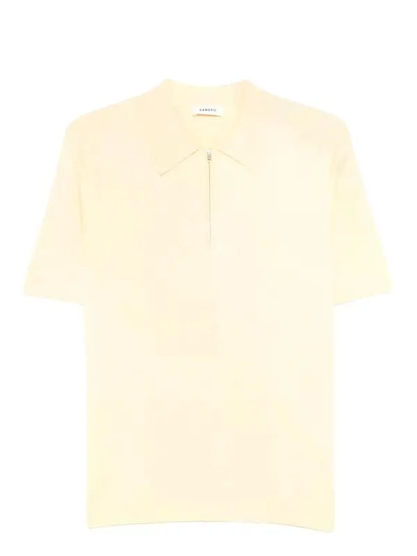 Sandro Zip-collar Polo Shirt - Yellow