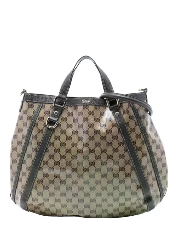Gucci Gg Crystal Abbey D-ring Convertible Tote Satchel - Brown