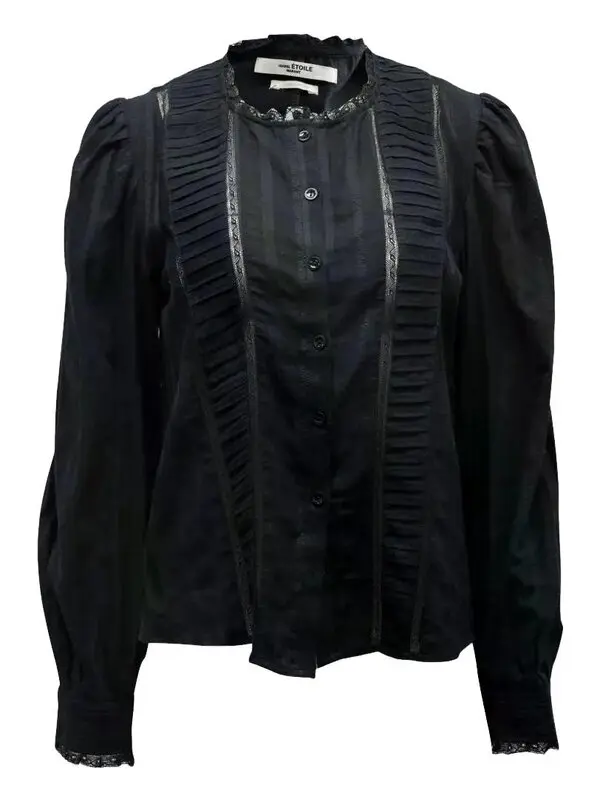 ISABEL MARANT VINTAGE Button-front Pleated Blouse - Black
