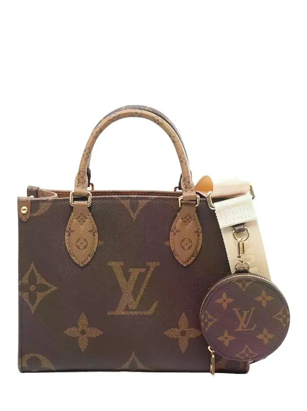 LOUIS VUITTON Monogram Reverse Giant Onthego Pm Satchel - Brown