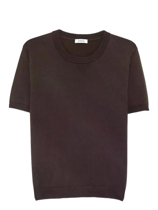 Sandro Short-sleeve Crew-neck T-shirt - Brown