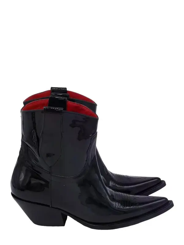 MAISON MARGIELA Patent-leather Cowboy Boots - Black