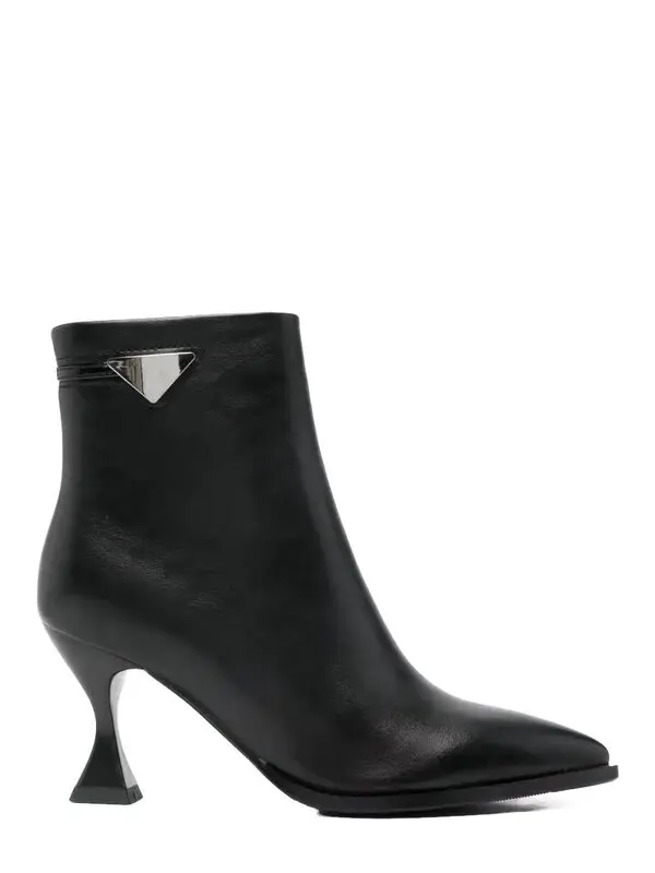 EXÈ Triangle-logo Leather Boots - Black
