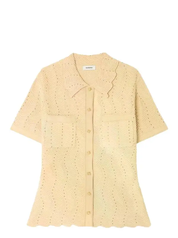 Sandro Zigzag-pattern Cardigan - Neutrals
