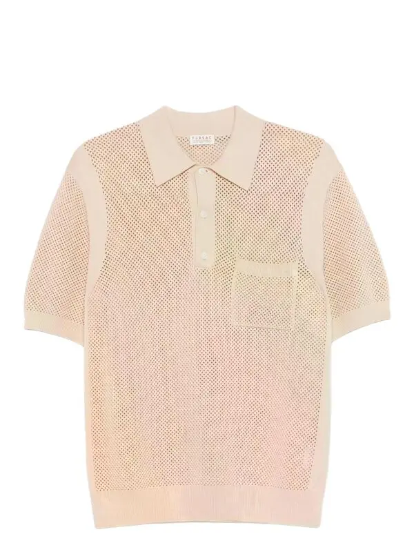 FURSAC Pocket Openwork Polo Shirt - Neutrals