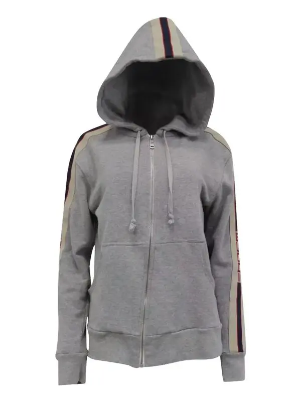 Gucci Web Stripe Zip-up Hoodie - Grey
