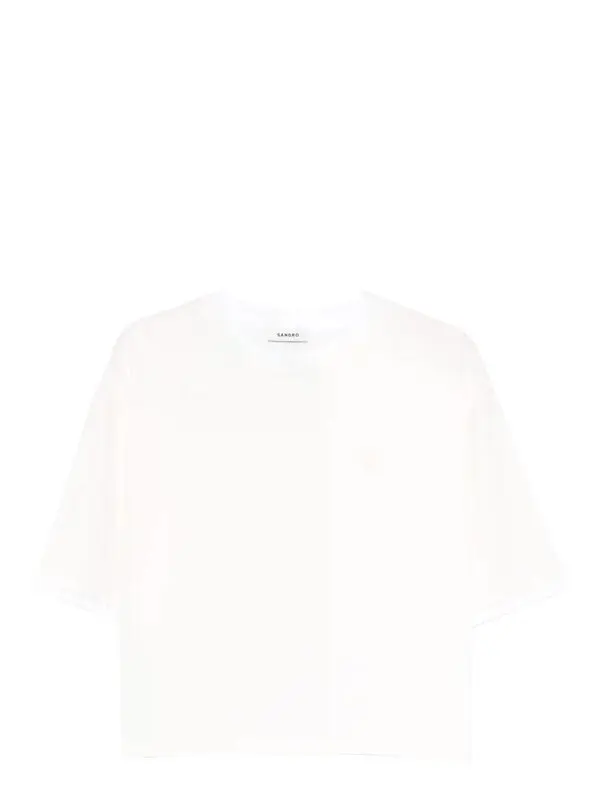 Sandro Logo-embroidered T-shirt - Pink