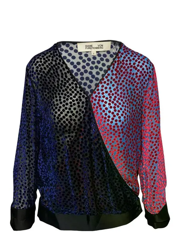 Diane Von Furstenberg Polka Dot Blouse - Blue