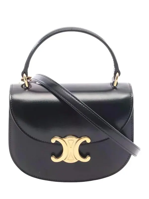Celine Mini Shiny Calfskin Besace Clea Satchel - Black